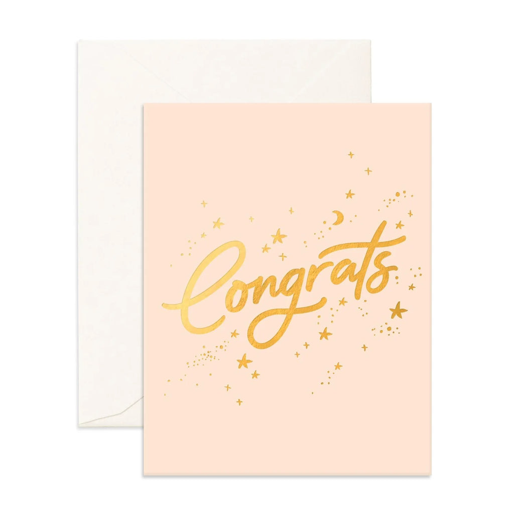 Congrats Stars Cream Greeting Card – Traralgon Sugarbabies
